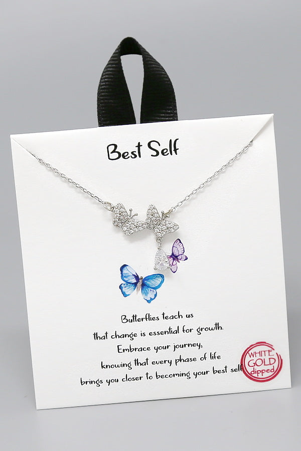 Tell Your Story: Best Self Butterfly Pave Pendant Short Necklace – US ...