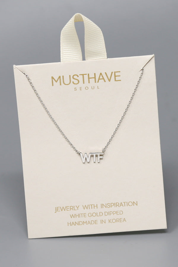 WTF Pendant Gold Dipped Short Necklace – US Jewelry House