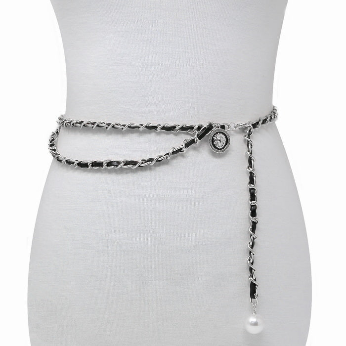 Lion Head Charm Accent Drape Belt – US Jewelry House