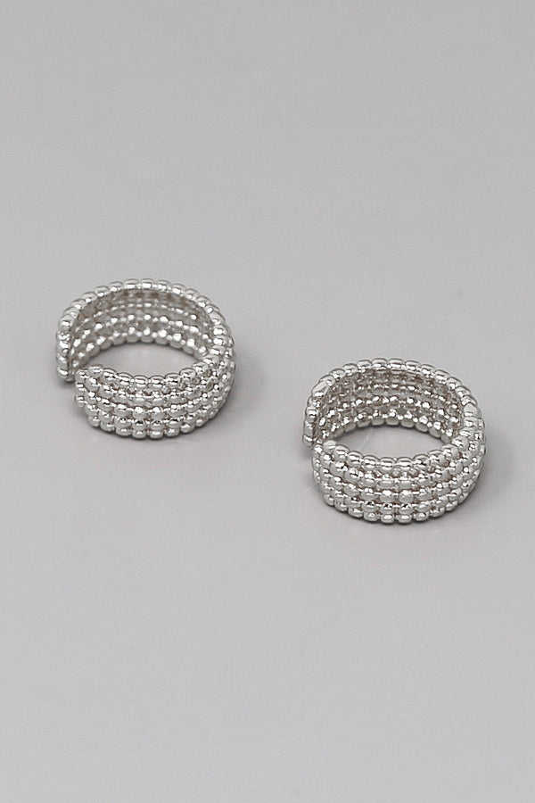 Fine Ball Textured Metal Ear Cuff Set – US Jewelry House