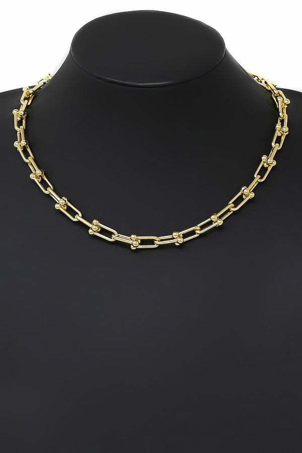 Gold Dipped Hardware Link Chain Necklace – US Jewelry House