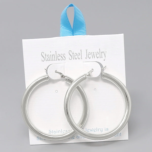50 MM Stainless Steel Tube Hoop Earrings – US Jewelry House