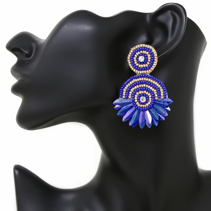 Sequin Fringe Seed Beaded Disc Drop Earrings – US Jewelry House
