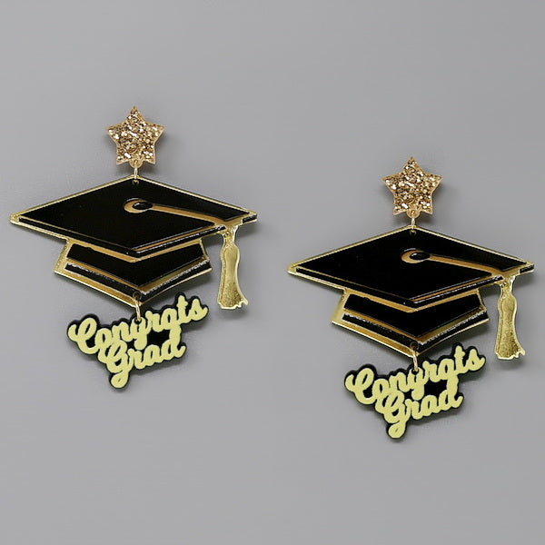 Congrats Grad Acrylic Drop Earrings – US Jewelry House